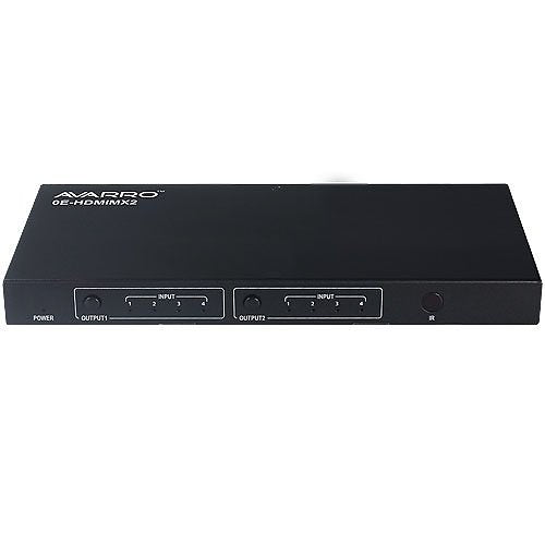 AVARRO 0E-HDMIMX2 HDMI Switcher with IR Remote Control, 4 Inputs x 2 O ...