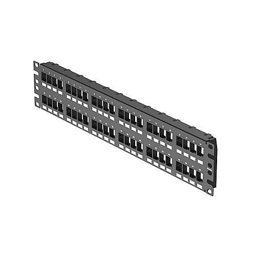 Panduit NKPP48FMY NetKey 48-Port Flush Patch Panel, RU, Black – Silarius