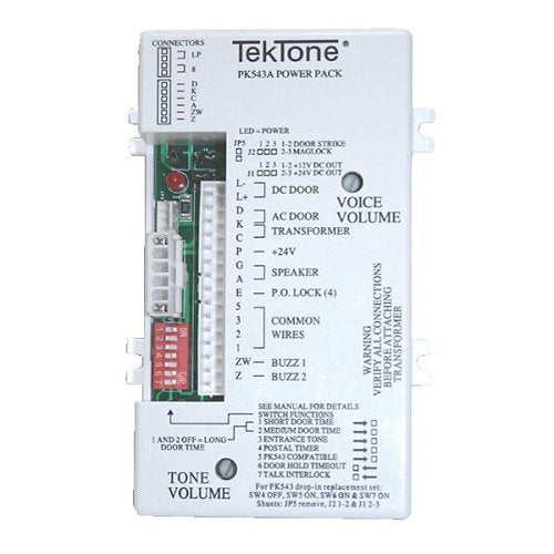 TekTone PK543A Apartment Intercom Amplifier for 5, 4, Wire Remote Stat ...