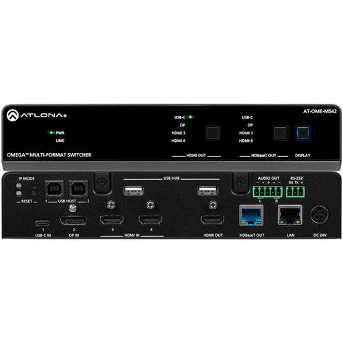 Atlona® AT-OME-MS42 Omega 4x2 4K/UHD multiformat matrix switcher, with ...