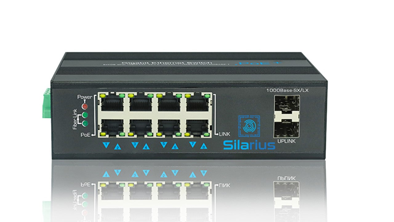 Silarius SIL-SW8POE1G Gigabit Industrial 8 Port POE Switch Gigabit 2 F